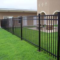 China Black Villa Wrought Iron Fence Courtyard Galvanized Wrought Garden Fence for sale
