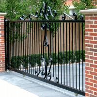 China Galvanized Wrought Iron Gate Exterior Ornamental Iron Fence Swing Main Door for sale