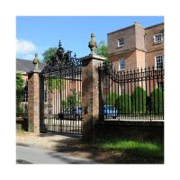 China Rustic Hot Sale China Manufactures Beautiful Outside Door House Main Gate Galvanized Wrought Iron Door for sale