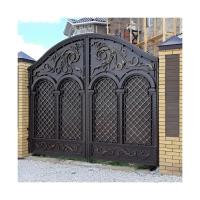 China Luxurious Exterior Metal Sliding Wrought Iron Lion Gate Decorations Galvanized Door Iron Gate for sale