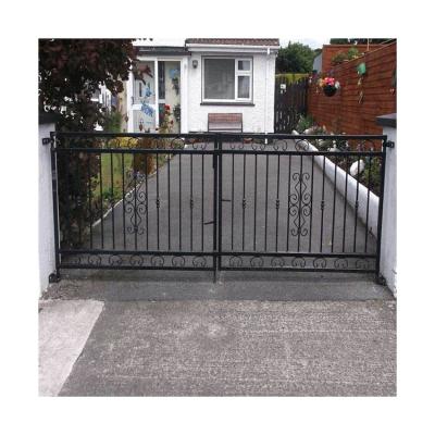 China Swing Or Sliding Beautiful Hot Galvanized Wrought Iron Driveway Gate for sale