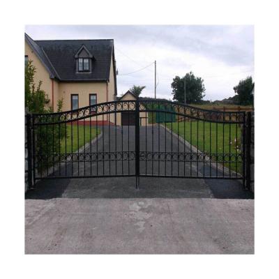 China Residential Black Powder Coated Galvanized Metal Aluminum Outdoor Entrance Sliding Gate for sale