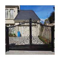 China Residential Black Powder Coated Galvanized Metal Aluminum Outdoor Entrance Sliding Gate for sale