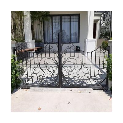 China New Style Double Door Luxury Metal Entrance Gate Galvanized Wrought Iron Gates for sale