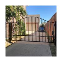 China Residential Black Color Powder Coating Galvanized Metal Aluminum Outer Door Entrance Driveway Swing Gate for sale