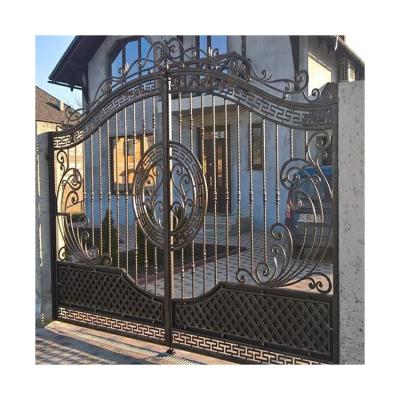 China Main Iron Garden Gate Modern Wrought Iron Gate Designs Metal Luxury Galvanized Gate for sale