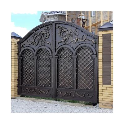 China European Style Wrought Iron Gate Galvanized Steel Doors Iron Main Gate Design for sale