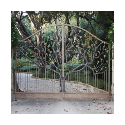 China Security High Quality Galvanized Metal Modern Wrought Iron Gate for sale
