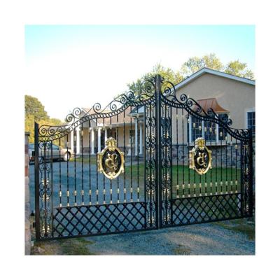 China New Design Iron Gate Hot Dip Galvanized Forged Iron Sinding Driveway Gate for sale