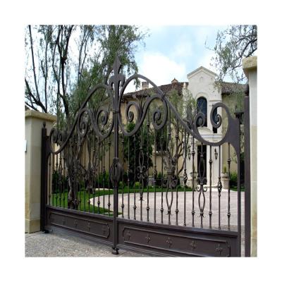 China Galvanized Steel Gates Metal Main Entrance Gates Wrought Iron Garden Gate for sale