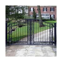 China Galvanized Steel Gates Metal Main Entrance Gates Wrought Iron Garden Gate for sale