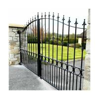 China Galvanized Steel Gates Metal Main Entrance Gates Wrought Iron Garden Gate for sale