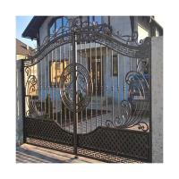 China Popular Main Gate Design Decorative Steel Sliding Gate  Wrought Iron  Galvanized Steel Electric Single Double Swing Gate for sale
