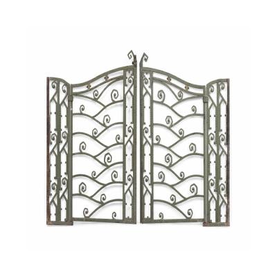 China Switzerland Elegant Galvanized Forged Iron Design Modern American Main Security Door Wrought Iron Gate for sale
