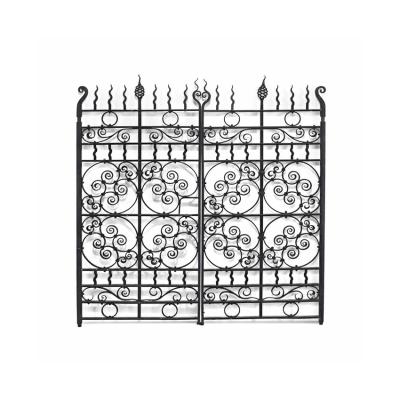 China Villa Large Outdoor  Main Double Door Iron Gates Wrought Iron Gate Designs for sale