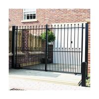 China Villa Large Outdoor  Main Double Door Iron Gates Wrought Iron Gate Designs for sale