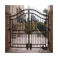 China Metal Garden Houses Front Gate Iron Main Gate Designs Galvanized Entrance Wrought Iron Gate for sale