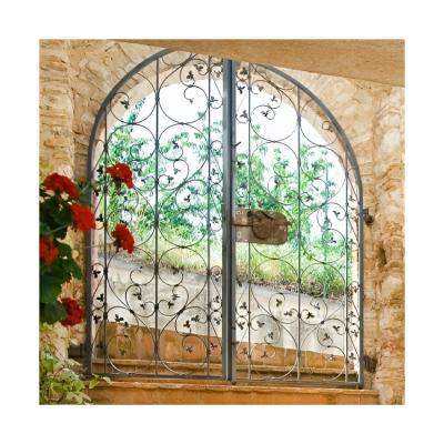 China Home Decorative Security House Wrought Iron Gate Design Galvanized Iron Metal Gates for sale
