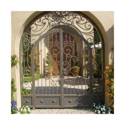 China Custom Security Entrance Sliding Driveway Gates Wrought Iron Main Gate Design for sale