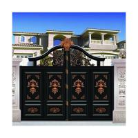 China Houses Front Garden Driveway Gate Galvanized Iron Gate Design Modern Wrought Iron Fancy Gates for sale