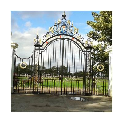 China Garage Galvanized Driveway Gate Latest Main Iron Gate Designs Metal Entrance Wrought Iron Gates for sale