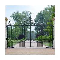 China Garage Galvanized Driveway Gate Latest Main Iron Gate Designs Metal Entrance Wrought Iron Gates for sale