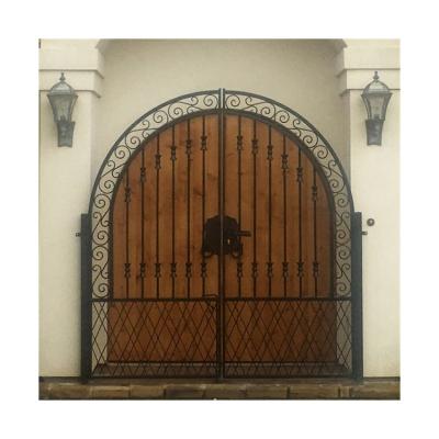 China Customizable House Villa Garden Luxury Driveway Wrought Iron Gate Square Tube Wrought Iron Gate for sale