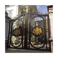 China Customizable House Villa Garden Luxury Driveway Wrought Iron Gate Square Tube Wrought Iron Gate for sale