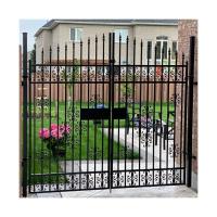 China Customizable House Villa Garden Luxury Driveway Wrought Iron Gate Square Tube Wrought Iron Gate for sale