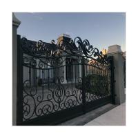 China Wrought Iron Fancy Gate Factory Latest Main Front Gate Designs Metal Villa Driveway Gate for sale