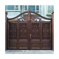 China 2020 Modern Decorative Handforged Wrought Iron Main Iron Gate for sale