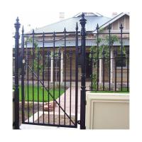 China Wrought Iron Door Steel Gate Double Park House Powder Coating School Gate Iron Main Gate Design for sale