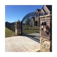 China Wrought Iron Door Steel Gate Double Park House Powder Coating School Gate Iron Main Gate Design for sale