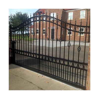 China Luxury Decorative Security Grill Swing Wrought Iron Gate Door Arch Home Entrance Gates for sale