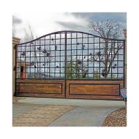 China Luxury Decorative Security Grill Swing Wrought Iron Gate Door Arch Home Entrance Gates for sale