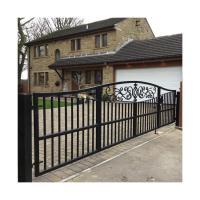 China Forged Galvanized Wrought Iron Gate Grill Iron Double Aluminum Entrance Gate for sale