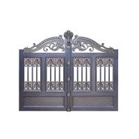 China Aluminum Wrought Iron Driveway Gate 3D Customizable Garden Villa Driveway Gate for sale