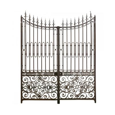 China Modern Beautiful Fancy Security Wrought Iron House Main Gate Designs For Villa for sale