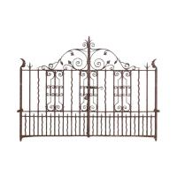 China Courtyard Galvanized Wrought Iron Gate Front Boundary Wall Gates for sale