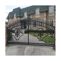China Anti-Rodent Environmental Protection Outdoor Iron Cantilever Gate Aluminum Black Sliding Gate For House for sale