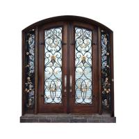 China Galvanized Wrought Iron Entrance doors Ornamental Steel Swing Front Main Door for sale