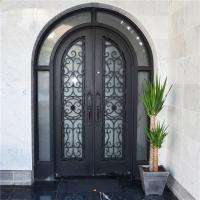 China Galvanized Wrought Iron Entrance doors Ornamental Steel Swing Front Main Door for sale