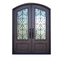 China Modern Design Custom Made Wrought Iron Pivot Entry Door With Factory Price For Residential Projects for sale