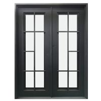 China Luxury Exterior Main Entry Wrought Iron Door New Iron Grill Door Designs for sale