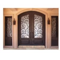 China American Security Front  French Professional Manufacturer Exterior Entry Villa Double Doors Wrought Iron Door for sale