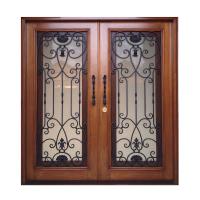 China Cast Wrought Iron Doors Luxury Villa Hotel Entry Door Modern Exterior Main Entrance Vault Metal Front Double Doors For Home for sale