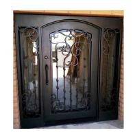 China Hot Sale High Quality Luxury Design Exterior Burglar Proof Other Doors Main Entrance Entry Front French Wrought Iron Doors for sale