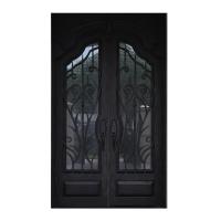 China Hot Sale High Quality Luxury Design Exterior Burglar Proof Other Doors Main Entrance Entry Front French Wrought Iron Doors for sale