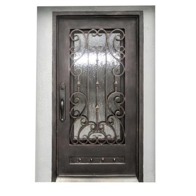 China Elegant Customized French Wrought Iron Entrance Door for sale
