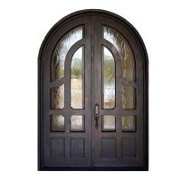 China European Luxury House Designs Door Main Security Front Entrance Gate Double Wrought Iron Doors French Iron Doors Exterior for sale